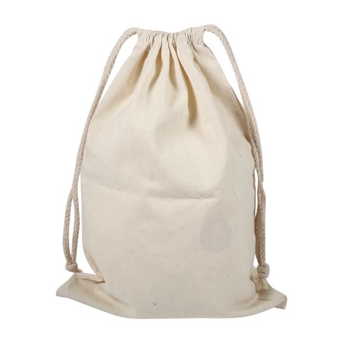 Zerone Sac de rangement en coton Ménage Uni Coton Cordon De Rangement ...