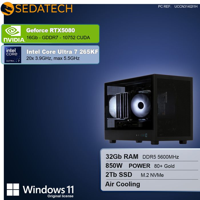 Sedatech PC Gamer Pro • Intel Core Ultra 7 265KF • RTX5080 • 32Go DDR5 ...