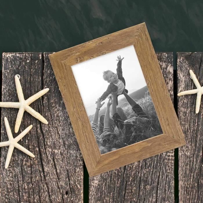 Set De 5 Cadres Photo 10X15 Cm Maison De Plage Rustique Aspect Chêne ...