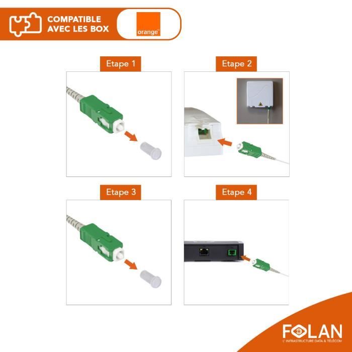 Cable fibre optique Livebox Orange 10m - Cdiscount Informatique