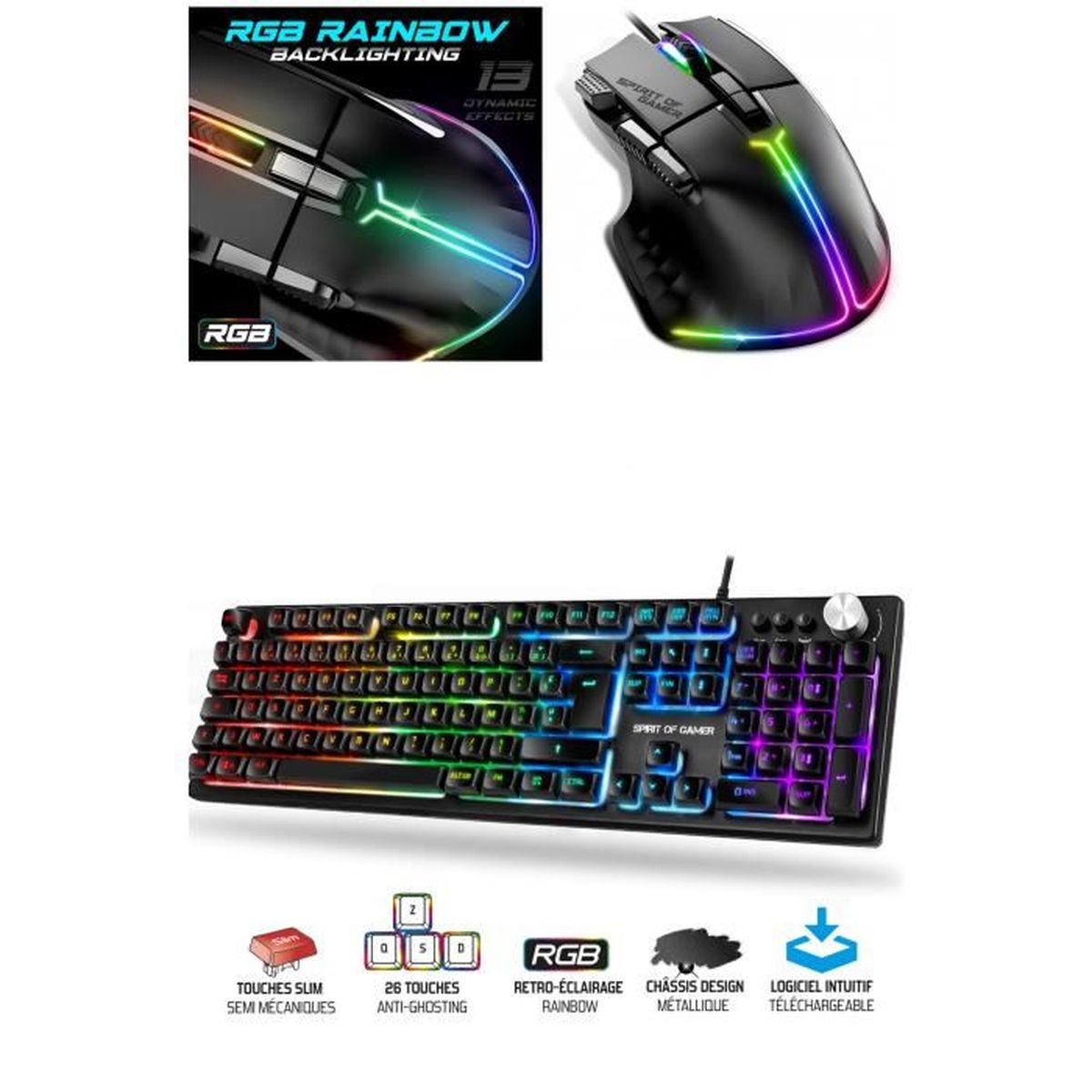 Pack GAMER En SOURIS GAMER PRO M RGB DPI CLAVIER RGB GAMING PRO K Cdiscount