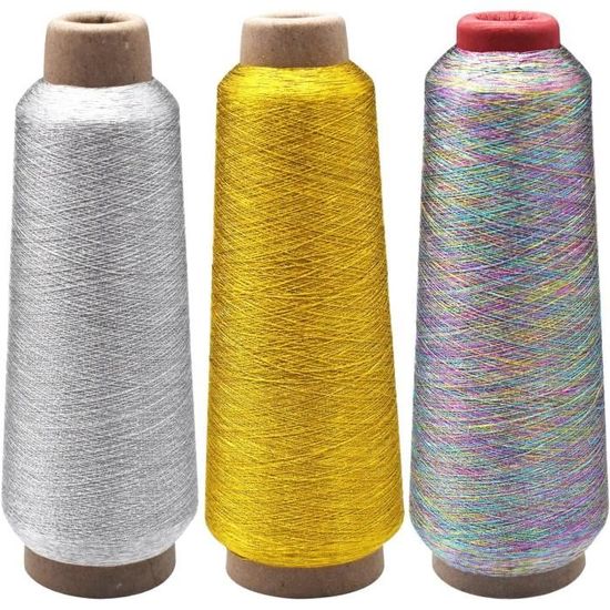 Fil à Broder Fil à Coudre Polyester, 3 Rouleaux Bobines Fils ...