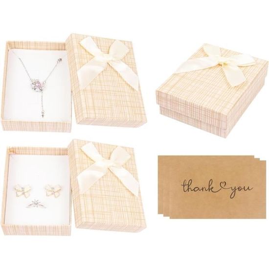 Lot De 3 Boîtes Cadeaux 9 × 7 × 3 Cm Avec Cartes, Petites Boîtes À ...