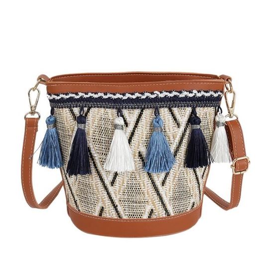 New Vintage Women Weaving Tassel Shoulder Bag Messenger Bag Crossbody ...