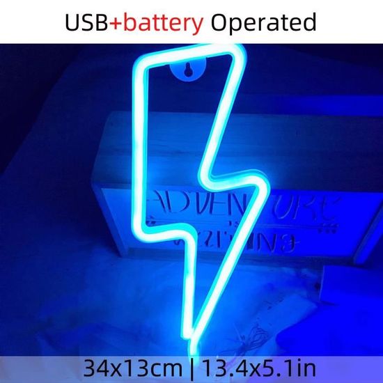 NEON,lightning bolt--Panneau lumineux néon à Led pour Zone de jeu ...