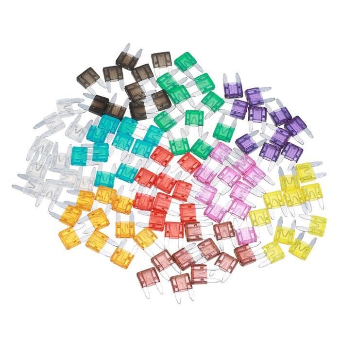 Kit Dassortiment De Fusibles à Lame Mini 100 Pièces Pour Voiture