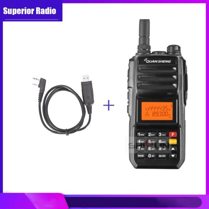 Ajouter un câble de programmation-walkie-talkie TG-UV2 Plus 10W, longue portée 10 KM, 4000mah ...