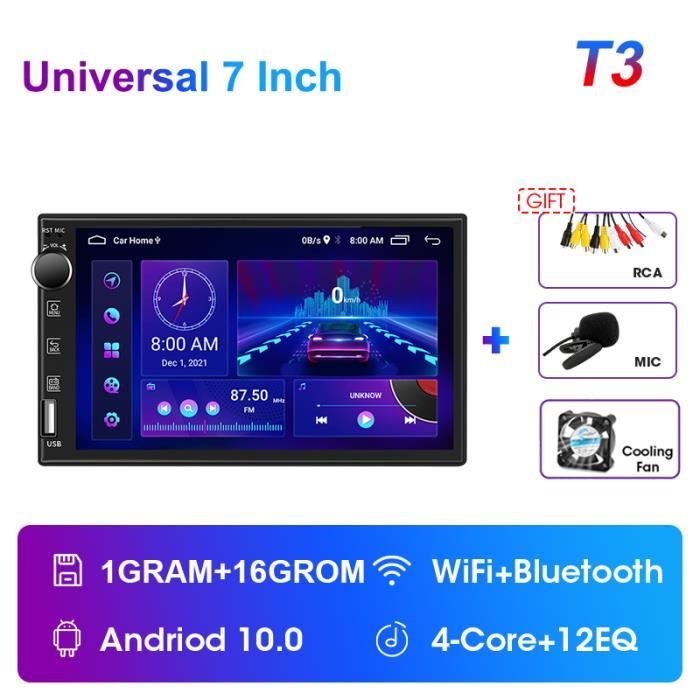 T3-MIC - Autoradio 7 ", Android 11, Carplay, Ips, 4g, Rds, Dsp, Lecteur ...