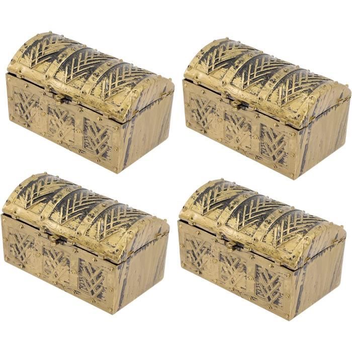4 Boîtes De Pièces Coffre De Pirate Mini Boîte À Bijoux Coffre Au ...