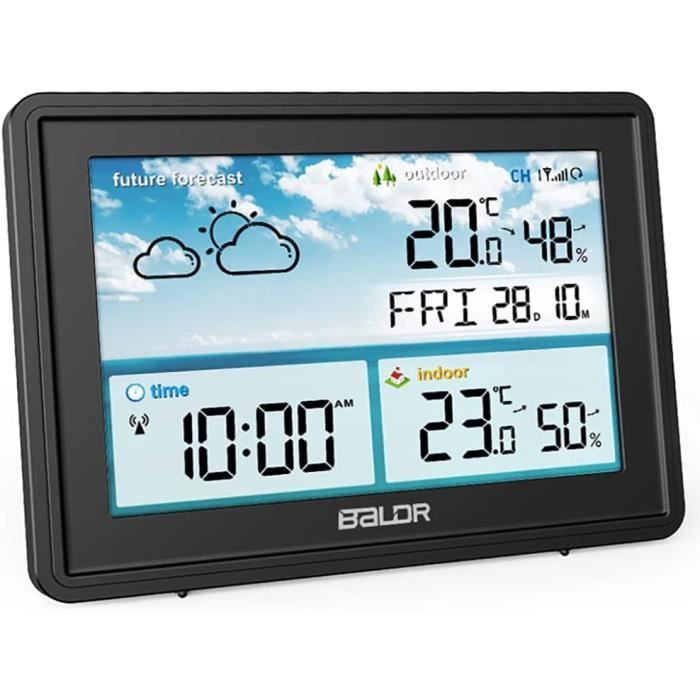 Station Météo Sans Fil Avec Capteur Extérieur Ks-359V2 Dcf Horloge Radio Numérique Avec ...