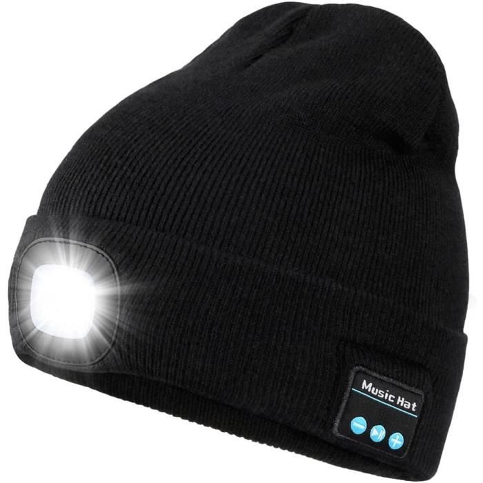 Bonnet Bluetooth - Unisexe - LED Intégré - Rechargeable USB - Sportif ...