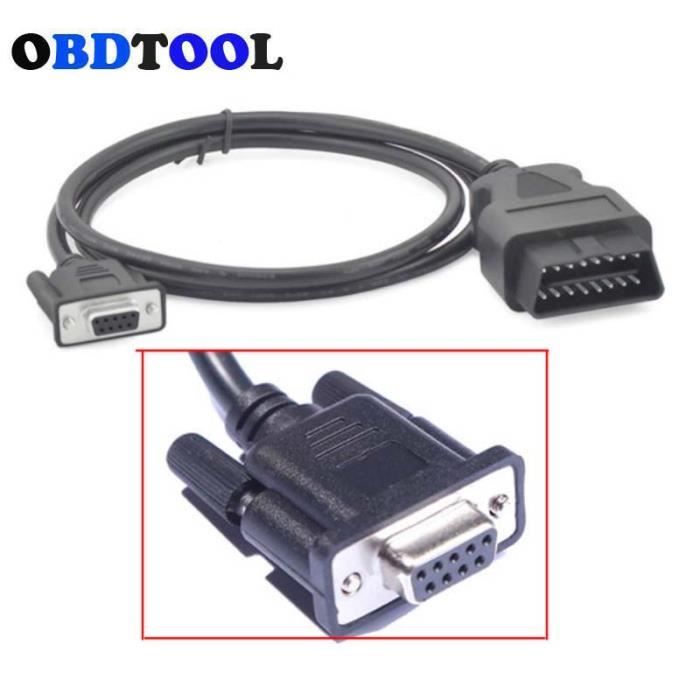 Câble D'extension Obd2 16 Broches Mâle, Connecteur Rs232 Série Obdii 16 ...