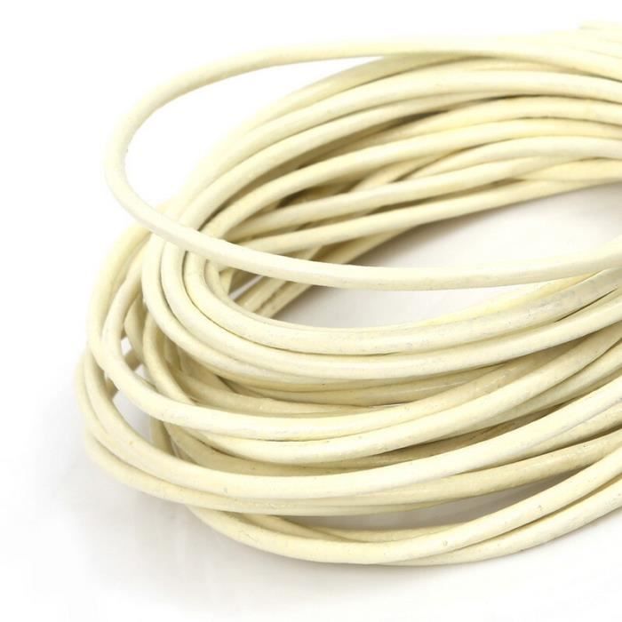 Corde en cuir véritable - Marque inconnue - 2mm - 15 couleurs - 5M ...
