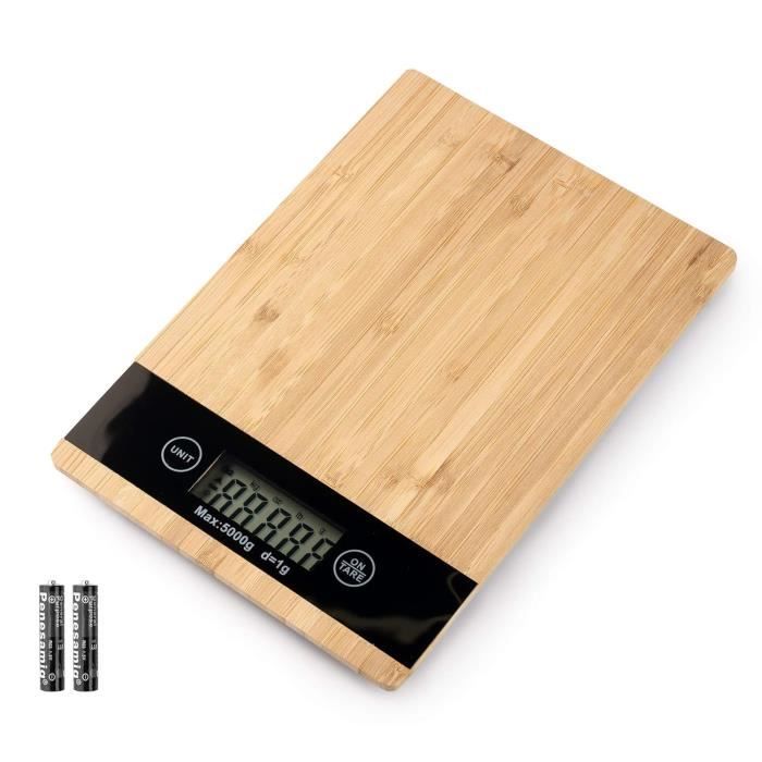 Balance De Cuisine Electronique Bois Ce Pèse Aliment 5Kg-1G Haute ...
