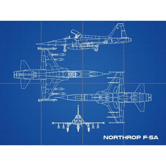 Northrop F-5A Freedom Fighter Aircraft Blueprint Plan Xl Giant Panel ...