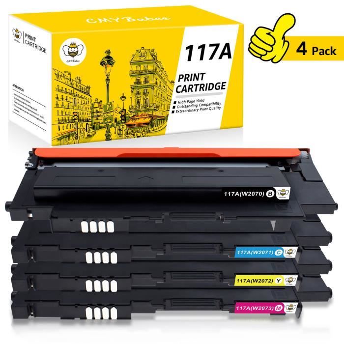 CMYBABEE 4-Pack Cartouche 117A de Compatible pour HP Color Laser MFP ...