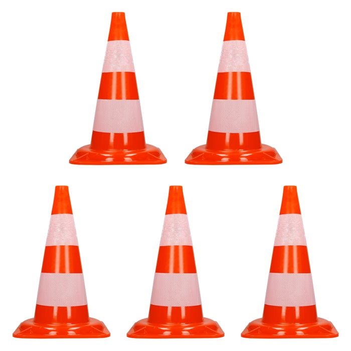 ECD Germany 5x Cônes Signalisation Pylône 51 cm PVC Rouge-Blanc ...