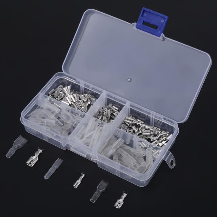 EJ.life Borne à cosse femelle Borne à Sertir Femelle Bêche Connecteur de Fil Fil à Sertir ...