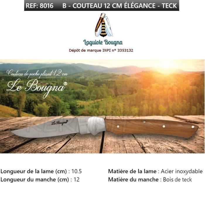 Couteau N°8016 Teck ELEGANCE Laguiole BOUGNA - Cdiscount Maison