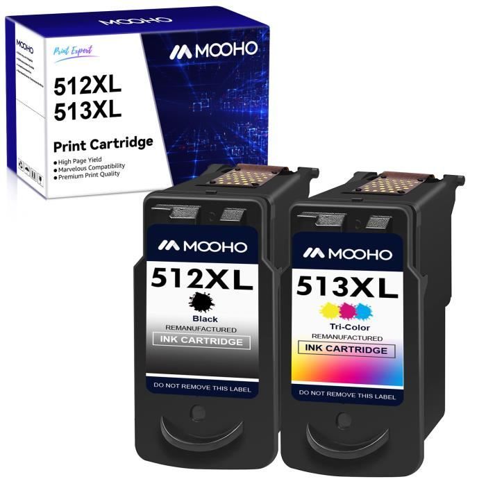 MOOHO 2 Cartouche d'encre compatible pour Canon PG-512 CL-513 PG 512XL ...