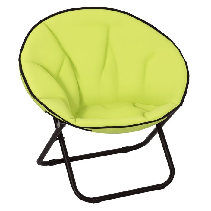 Fauteuil lune papasan pliable OUTSUNNY Jaune fluo 80x80x75 cm Grand coussin fourni Cdiscount Jardin