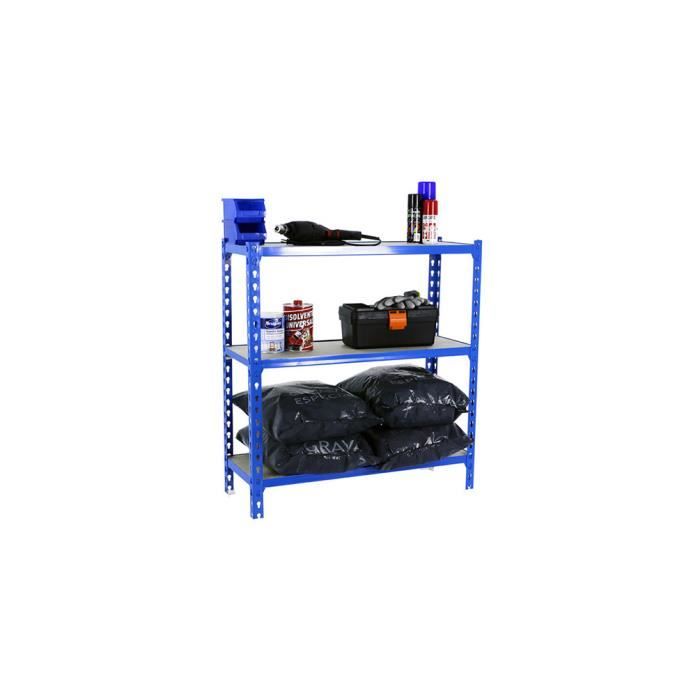 Étagère métallique - MADERCLICK - MEGAPLUS - 3 niveaux - 900 x 1200 x 300 mm - Bleu - Cdiscount ...