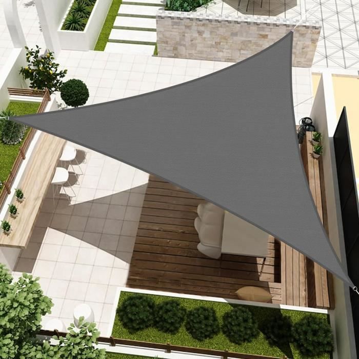 HENG FENG Voile d'ombrage Triangulaire 3x3x4.25m HDPE Toile Ombrage ...