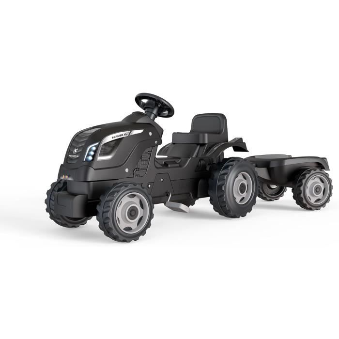 Smoby - Tracteur Farmer XL Black + Remorque - Tracteur à Pédales Enfant ...