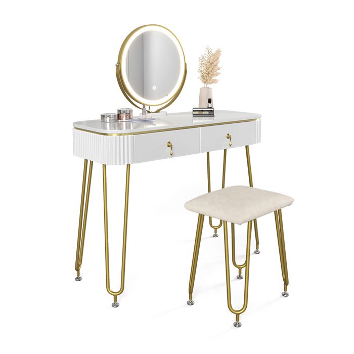 Vicco coiffeuse Grace, Blanc Haute brillance, 100 cm avec éclairage LED ...