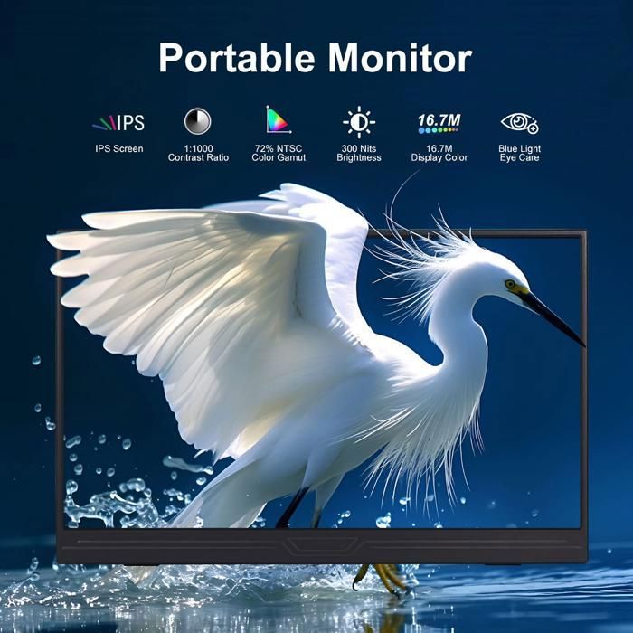 Écran de 15,6 pouces, haute définition, portable, double haut-parleur ...