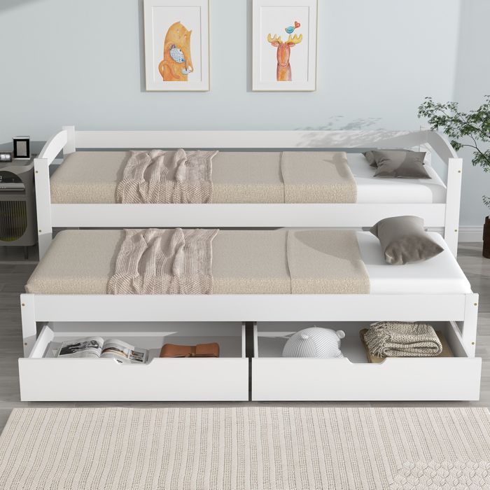 Lit de jour, lit simple et double, lit coulissant avec rouleaux en ...