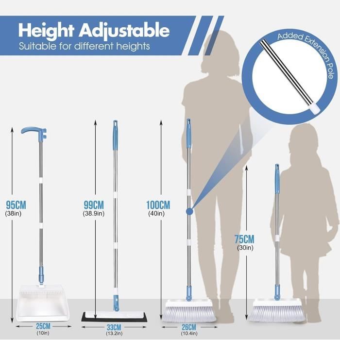 Myiosus Ensemble Balai et Pelle Long Manche, Balai Raclette Sol ...