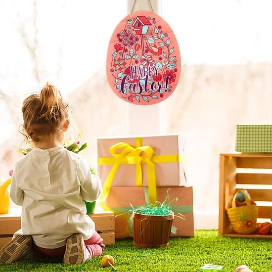 Mignon porte de pâques suspendu salle lapin bureau ornements en bois ...