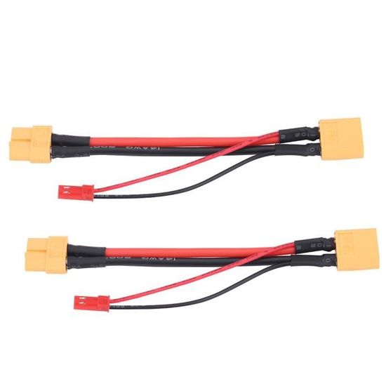 2Pcs / Set Cables adaptateurs XT60 Femelle à XT60 Male & JST Male Connecteur Adaptateur Cable RC ...