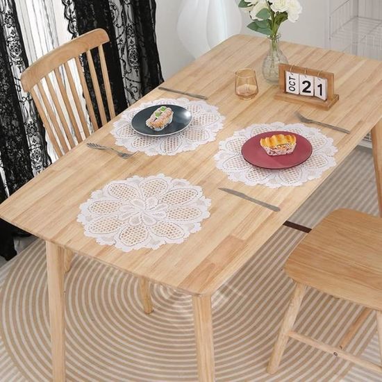 Set de table en dentelle creuse motif fleurs - Lot de 4 - Wambere - 38 ...