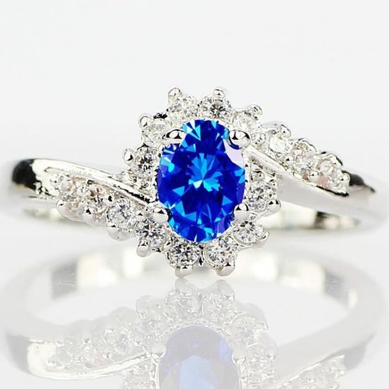 BAGUE - ANNEAU Bague de bijoux, style-Blue Blue - Achat / Vente bague ...