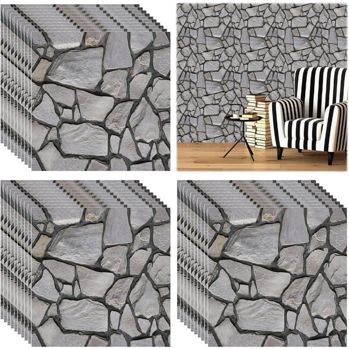 XMSZQU 30 Pièces 3D Lambris Pvc Adhésif Mural, 30 X 30 cm s Muraux ...