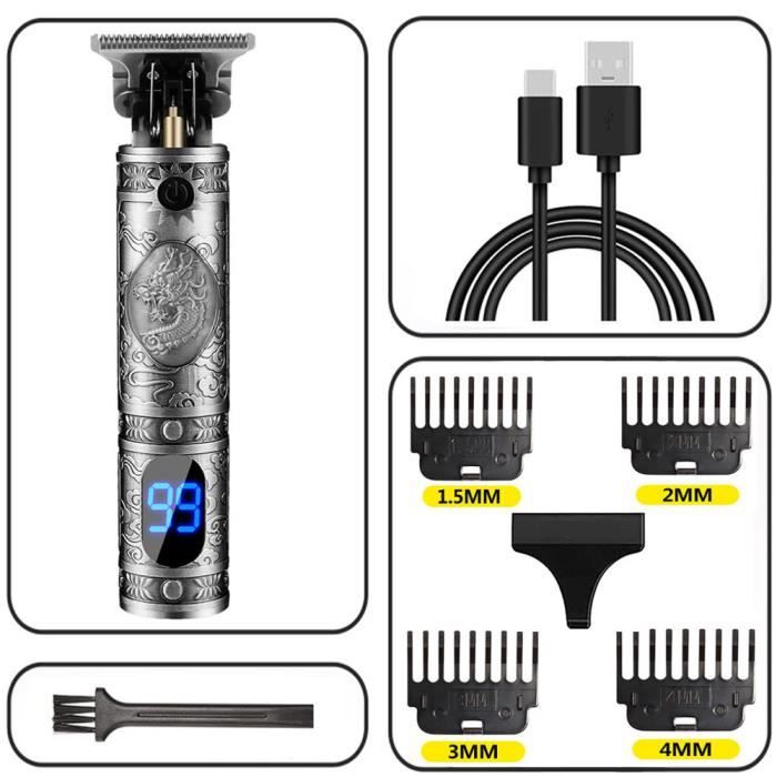 Dragon USB Machine De Découpe De Cheveux Électrique Sans Fil T9, Tondeuse De Barbier ...