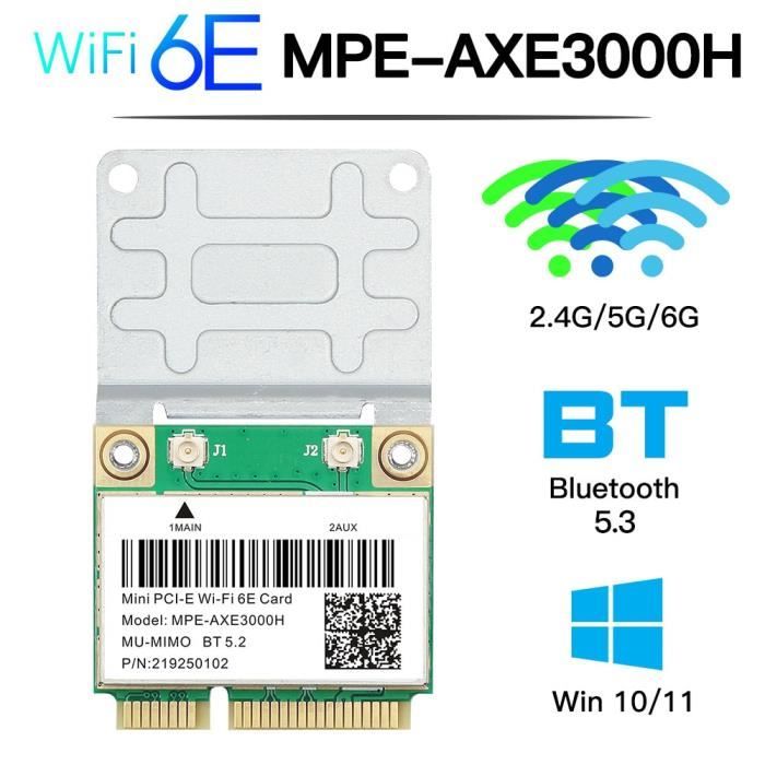Wifi 6e 5374m - Carte réseau wi fi 6E AX210HMW Mini PCI E, Bluetooth 5.3, pour Intel AX210 ...