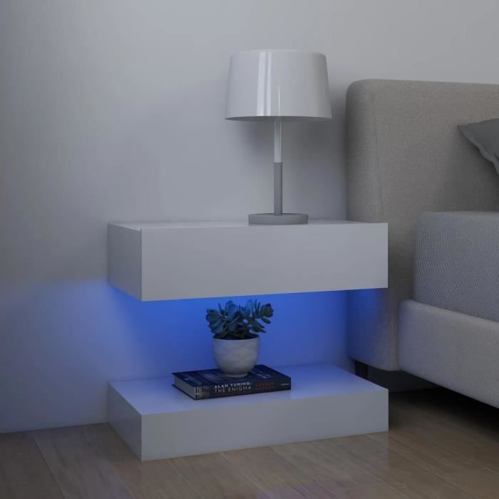 AKO Table de chevet Blanc 60x35 cm Aggloméré - AKO7807118956167 ...