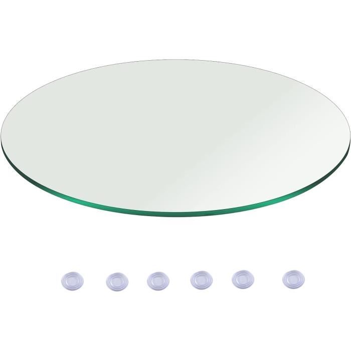 Plateau De Table En Trempé Verre Rond 52Cm, Transparent Dessus De Table ...