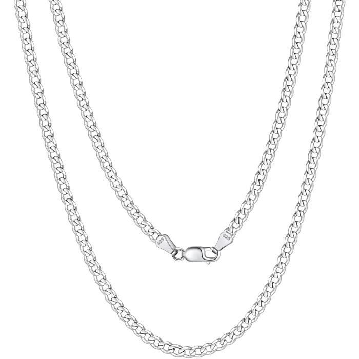 Chaînes En Argent 925 Collier Sans Pendentif Cubaine-Figaro Bijoux Pour ...