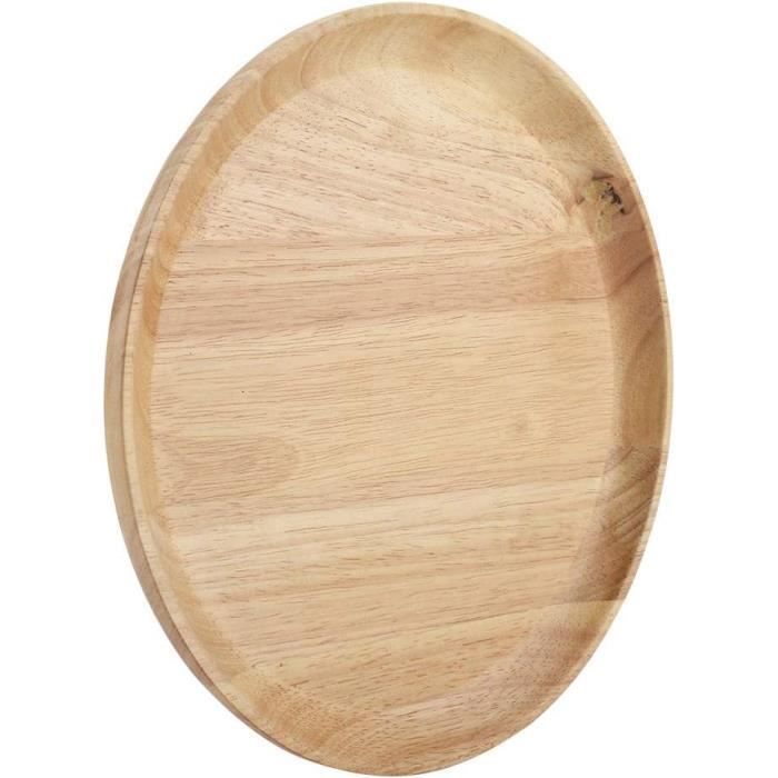 Plateau De Service En Bois, Plateau Rond De Nourriture, Plat De Plat De ...