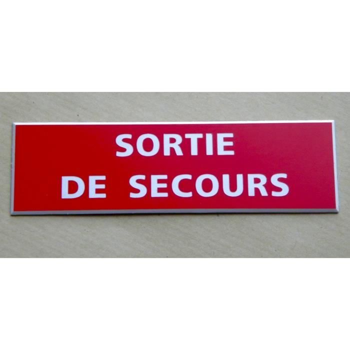Plaque gravée adhésive pancarte "SORTIE DE SECOURS" dimensions 50 x 150 ...