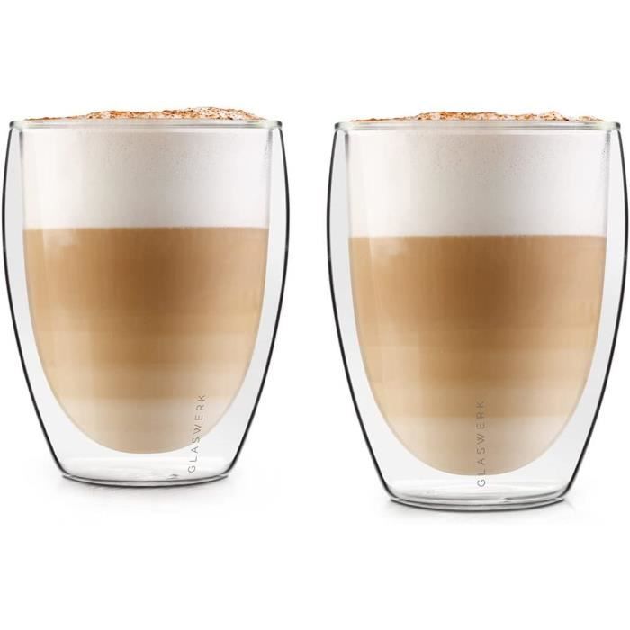 NXYX-Verre double paroi à Latte Macchiato Design (2 x 330 ml) tasse a ...