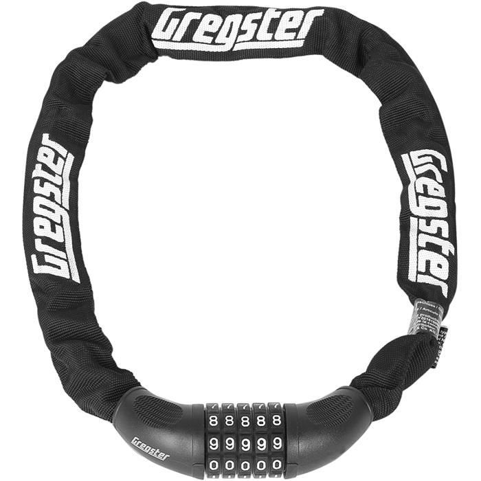 Antivol chaine flexible en métal pour vélo Gregster avec combinaison ...