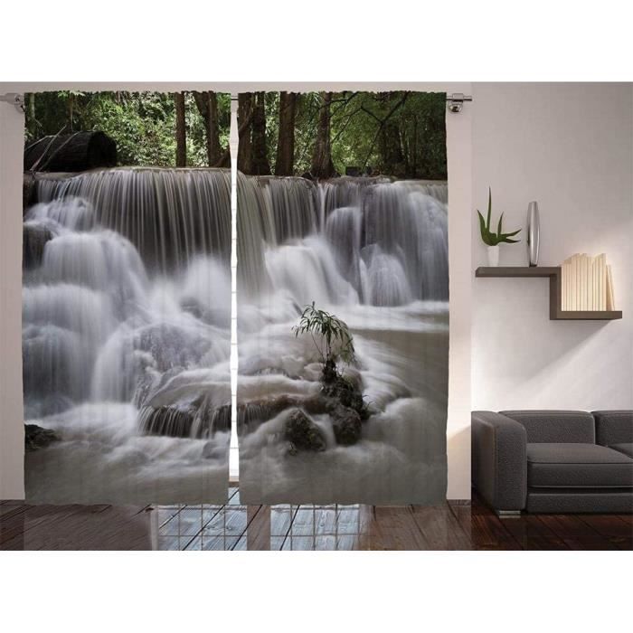 Rideau occultant Paysage de cascade mystérieux dans la forêt 80x200cm ...