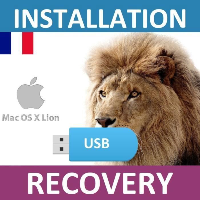 Clé USB Bootable MacOS Lion 10.7 OSX 10.7 Mac OS (installation,réparation,récupération,update ...
