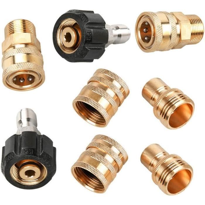 OTNE Lot de 8 adaptateurs pour nettoyeur haute pression, raccords à connexion rapide M22 ...