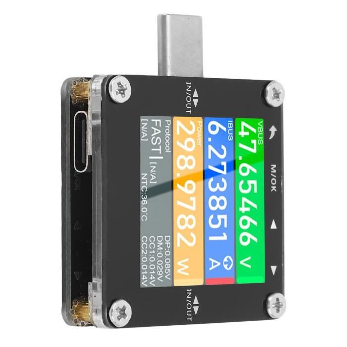 Testeur de type C - EJ.LIFE - C13P - Numérique - Écran IPS HD - 0-50V ...